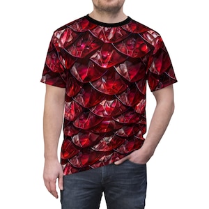 Gem Series: Ruby Dragon Scales AOP Tee Shirt - All Over Print T-shirt ...