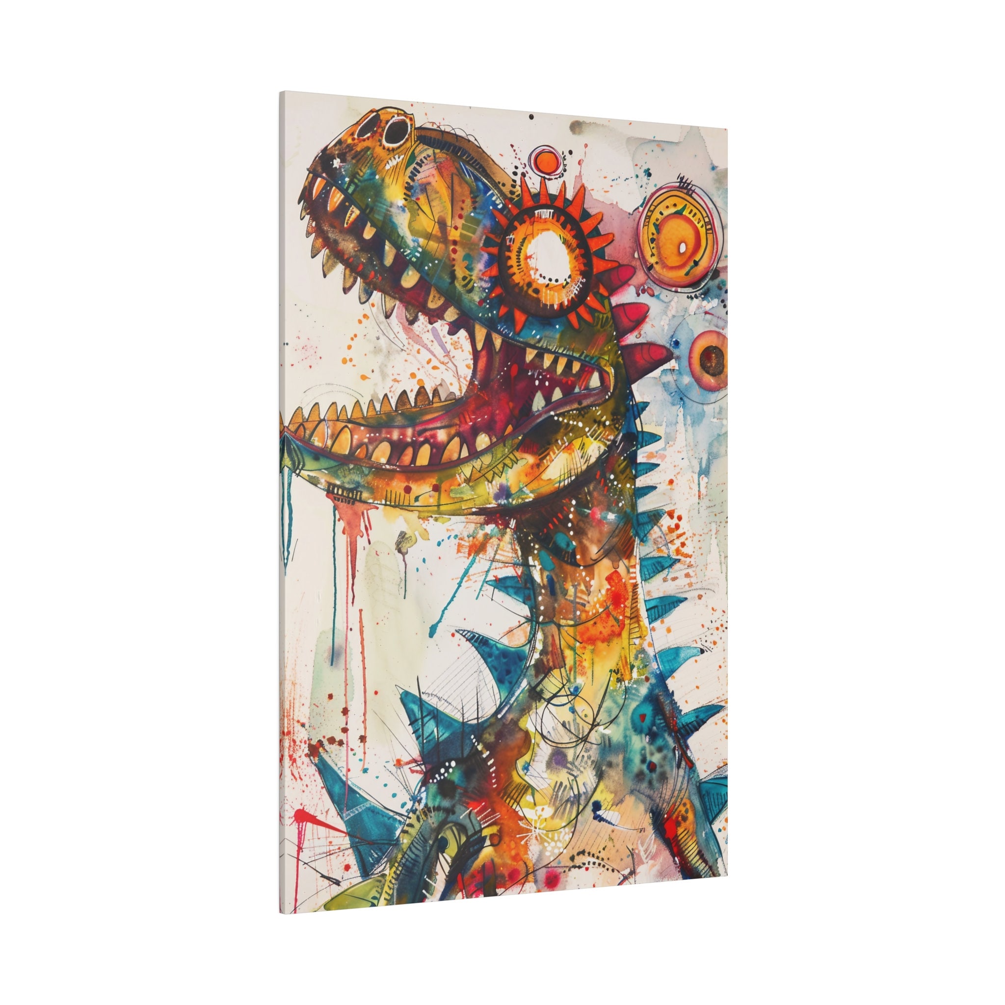 Radical Kaiju Dinosaur Mixed Media Painting - Cool Dino Painting ...