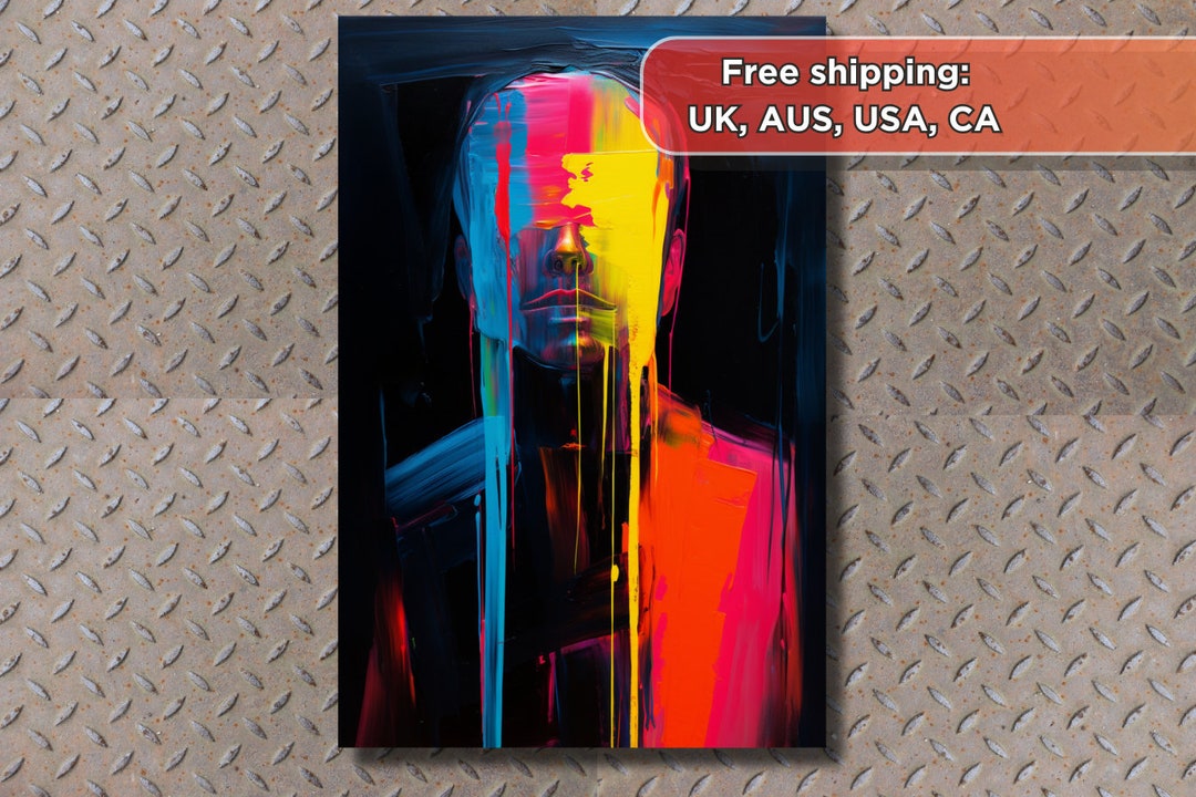 Melted in Neon - Oil Painting Print on Canvas - Etsy