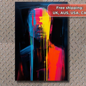 Melted in Neon - Oil Painting Print on Canvas - Etsy