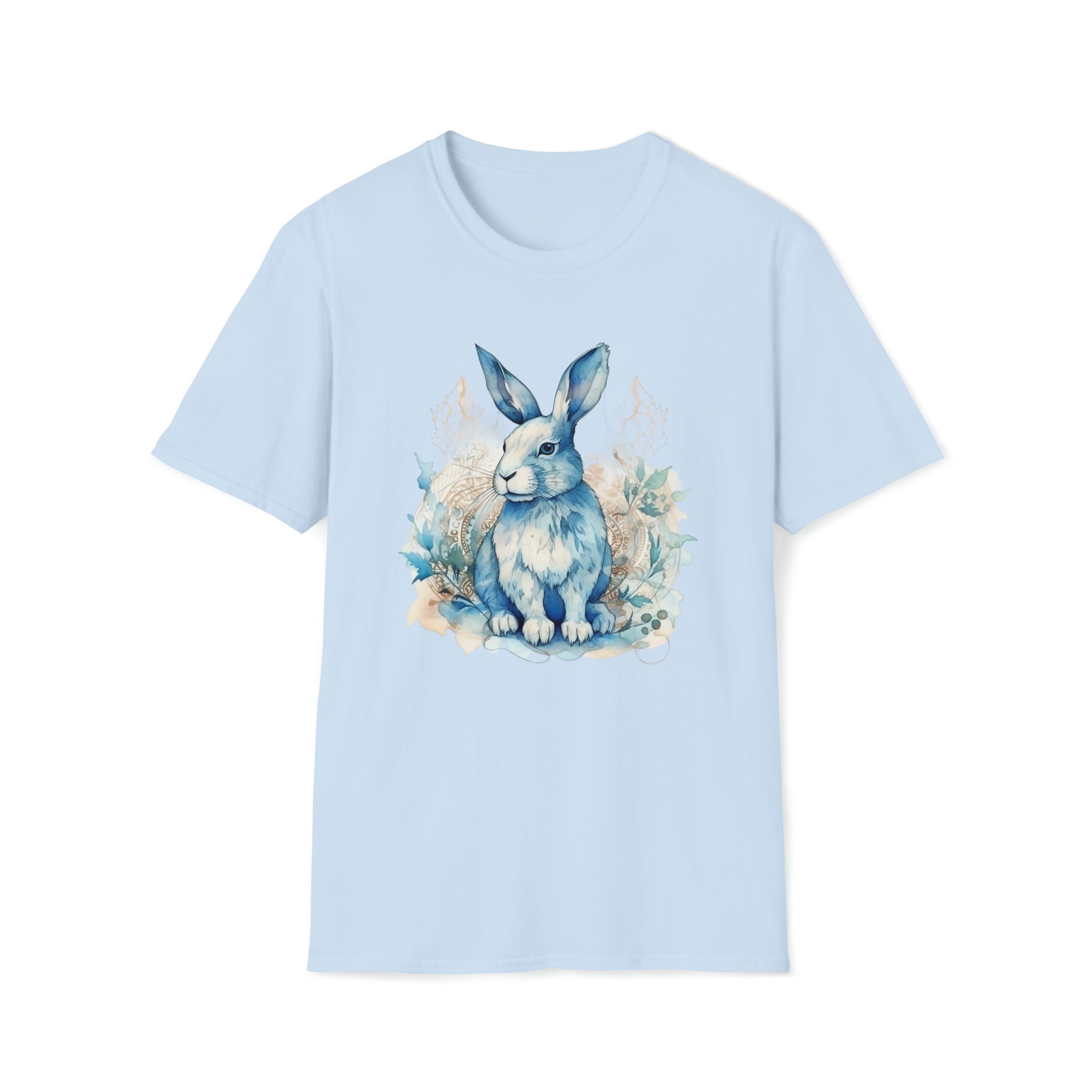 White Rabbit Shirt Bunny in Watercolor Style Unisex Softstyle T-shirt ...