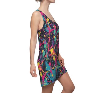 Paint Splatter Racerback Dress – Funky AOP Polyester Dress - Etsy