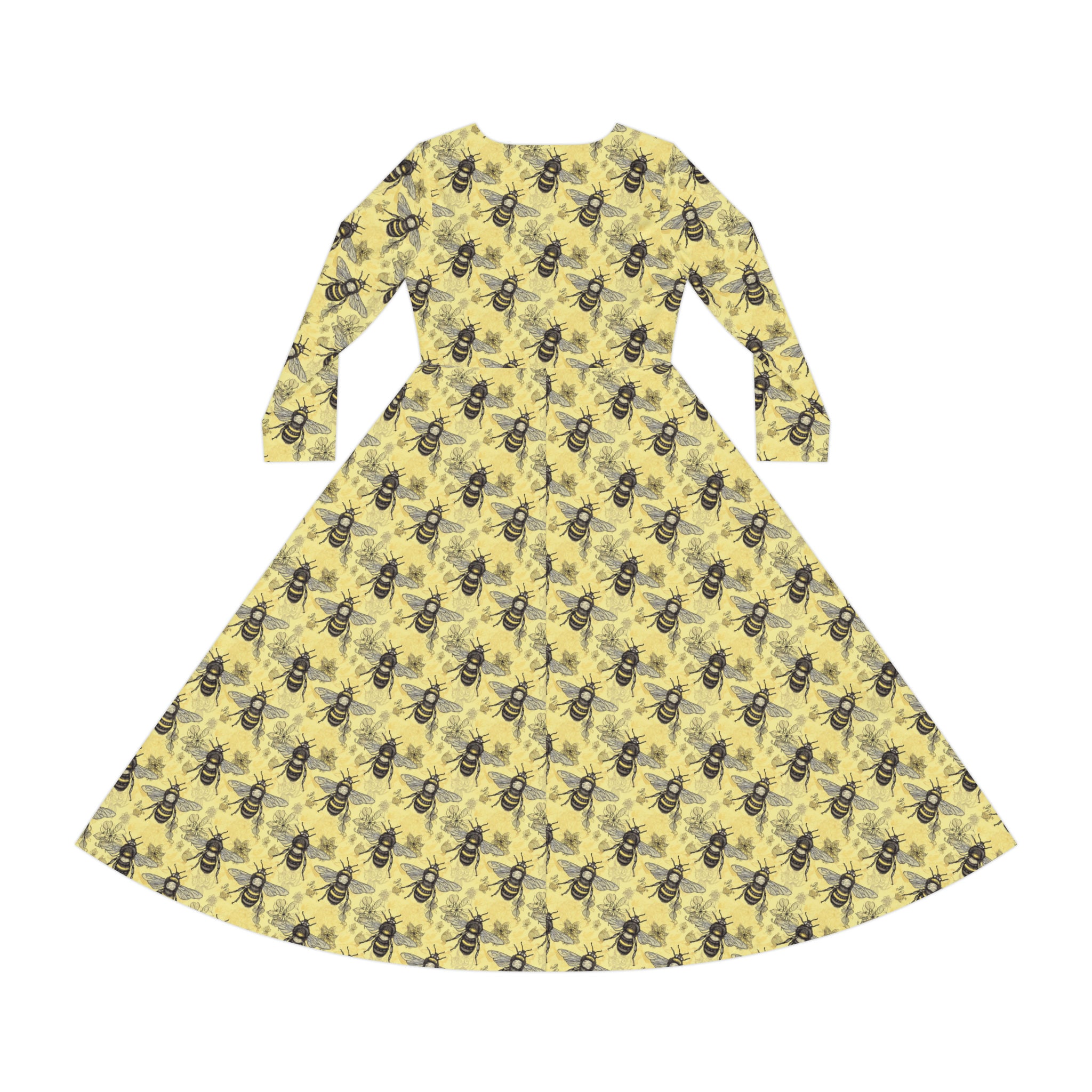 Lil Bumblers Bumble Bee Print Dress Women's Long Sleeve Dance Dress ...