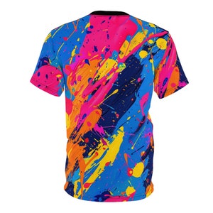 Paint Splatter Pattern on Blue AOP Shirt - Cool Paint Shirt - Funky All ...