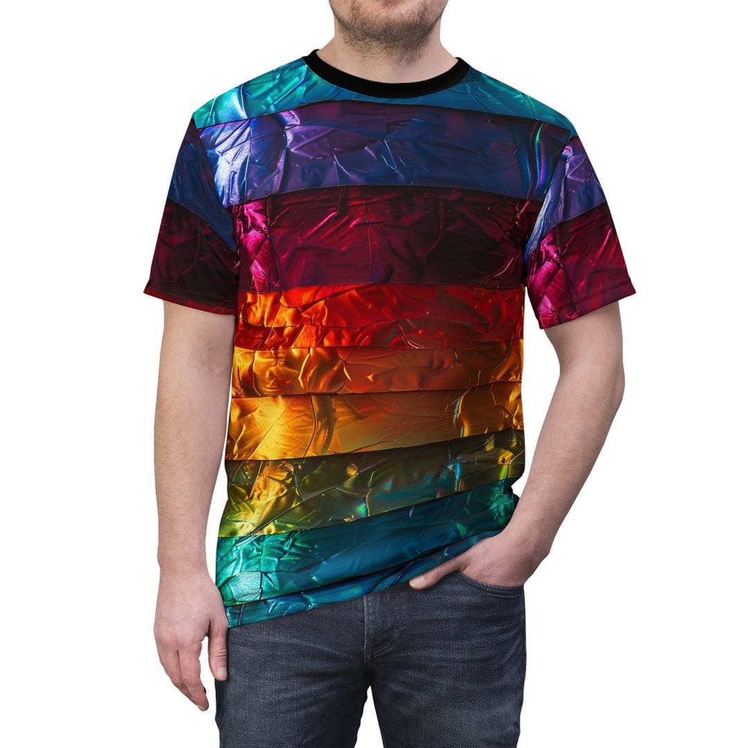 Heat Treat Happy Pride Metal Armor Rainbow Pattern on AOP Shirt All ...