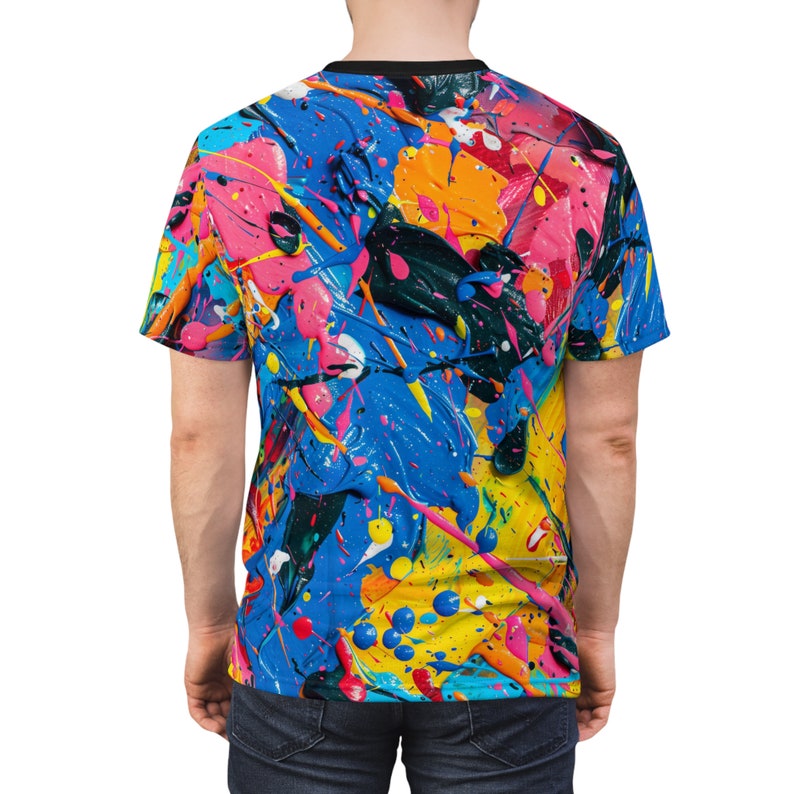Abstract Paint Splatter T-shirt - Colorful Graphic Tee - Etsy