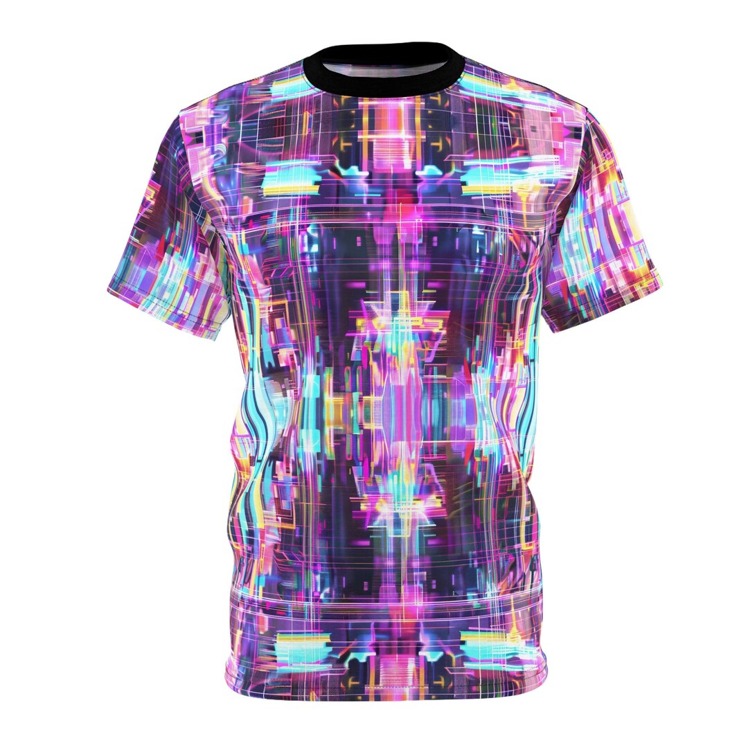 Recursion - Cyberpunk Glitch Pattern on AOP Shirt - Funky All Over ...