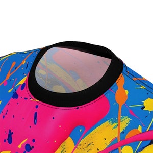 Paint Splatter Pattern on Blue AOP Shirt - Cool Paint Shirt - Funky All ...