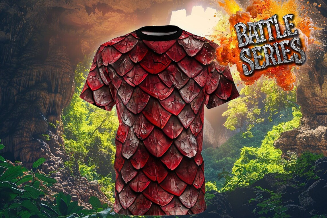 Battle Series: Red Dragon Scales AOP Tee Shirt All Over Print T-shirt ...