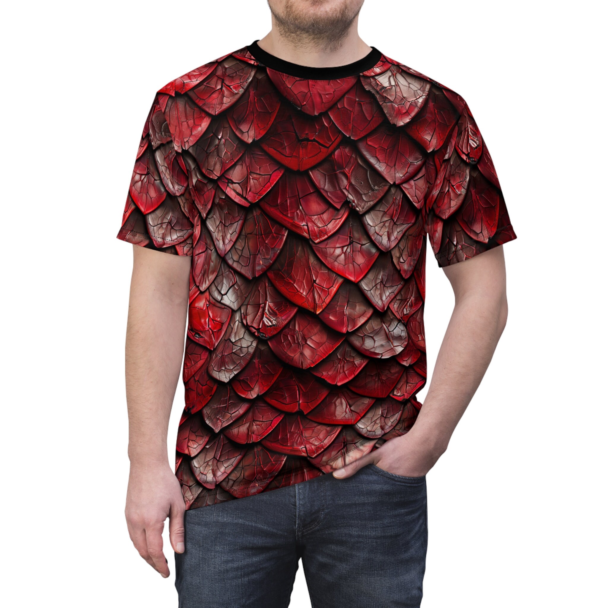 Battle Series: Red Dragon Scales AOP Tee Shirt - All Over Print T-shirt ...