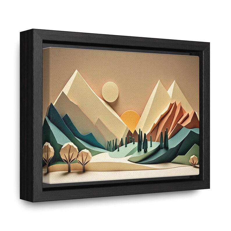Papercraft Landscape Moon, Sun, Mountains and Trees Cute Picture Made ...