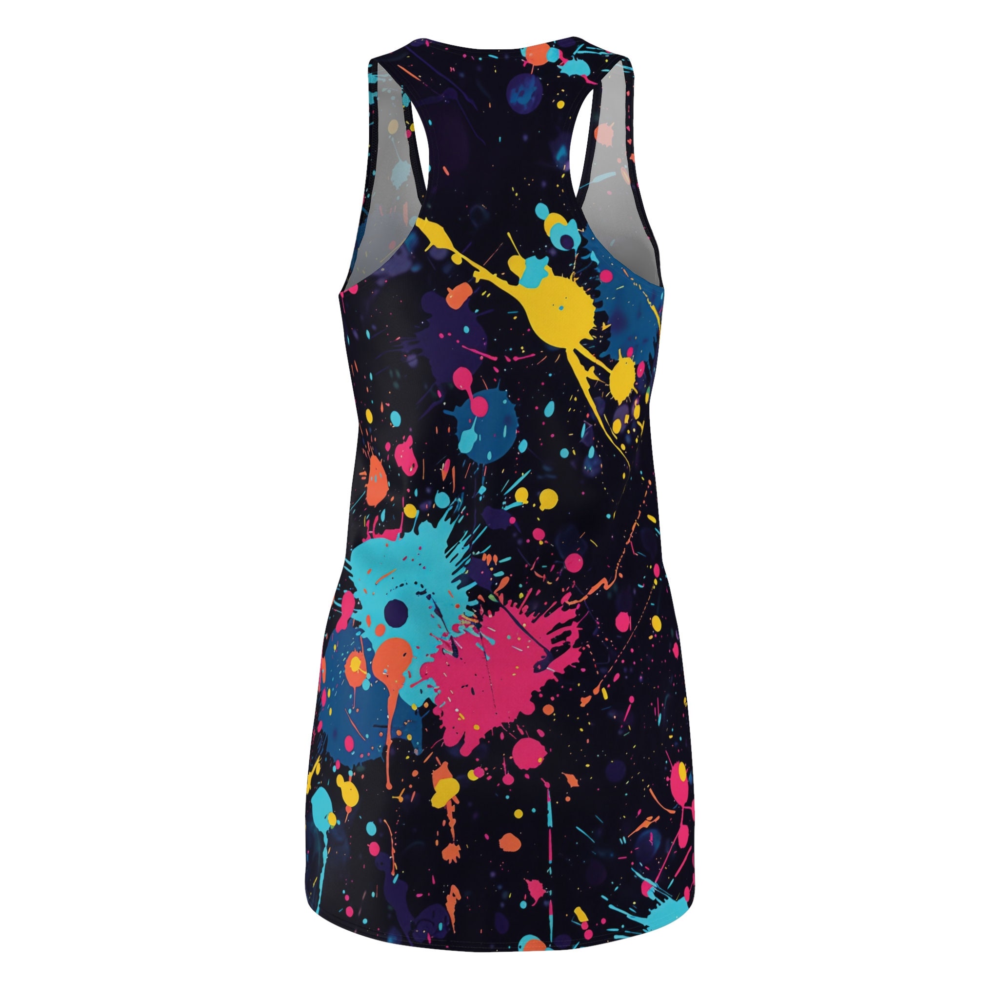 Artsy Paint Splatter Pattern Dress - Fun and Funky Black Dress - Women ...