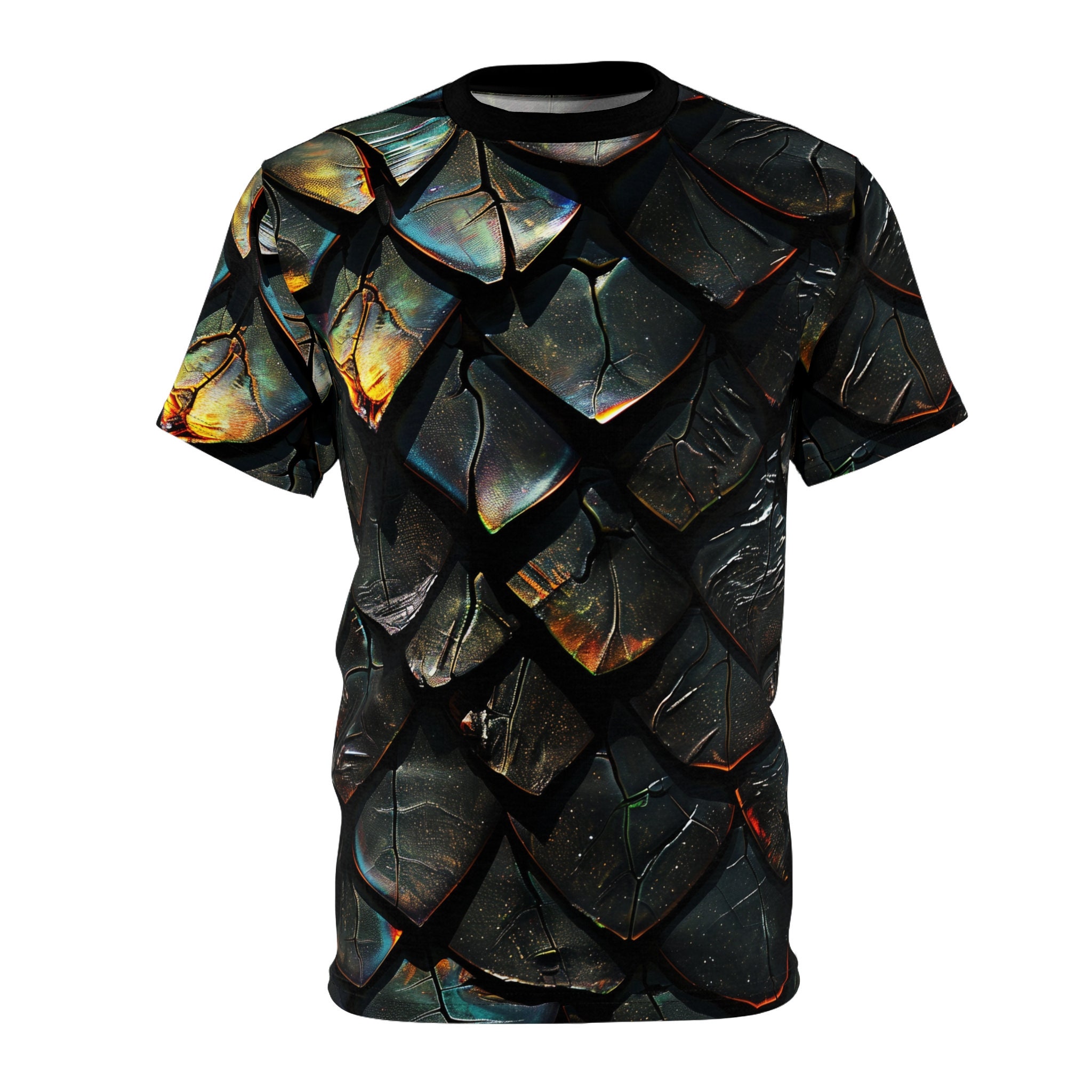 Gem Series: Obsidian Dragon Scales AOP Tee Shirt - All Over Print T ...