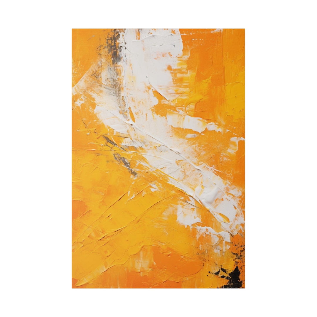 Yellow and White Abstract Artwork - Oil Painting Print on Canvas - Etsy