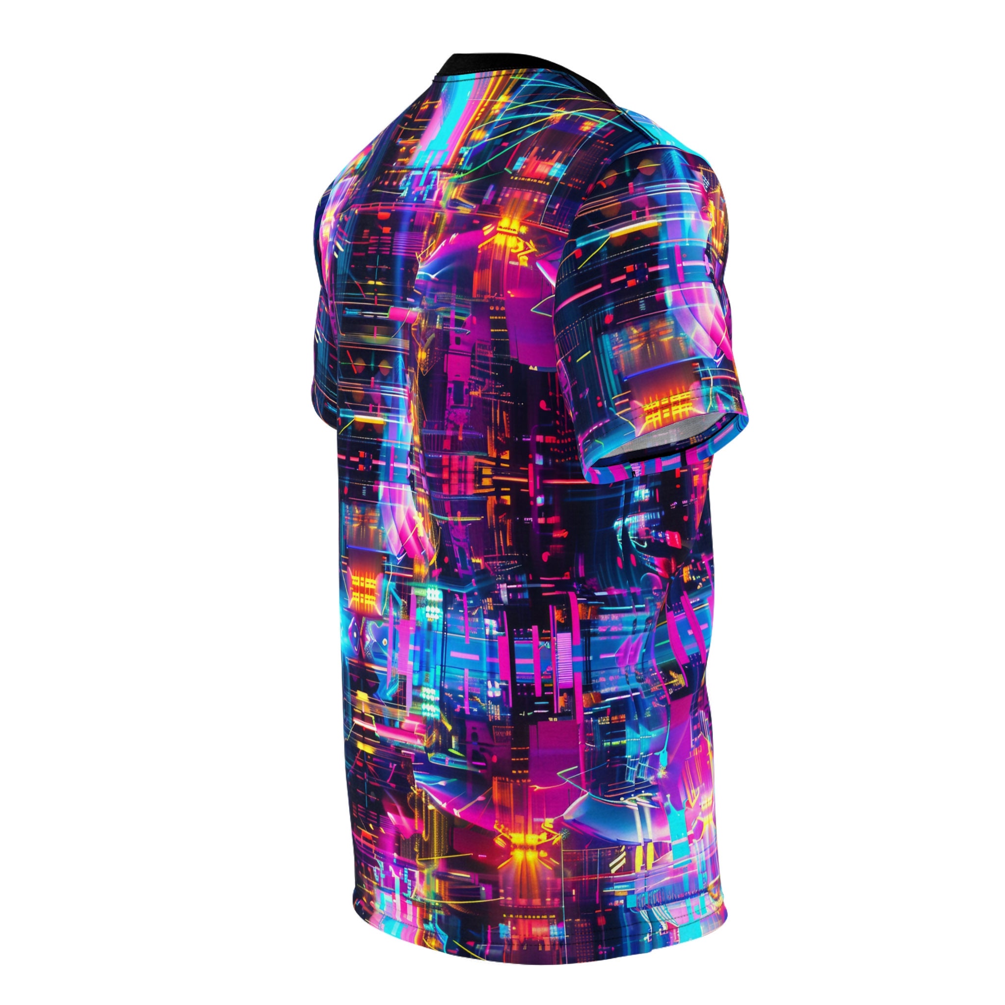 Dream Glitch Cyberpunk Glitch Pattern on AOP Shirt Funky All Over Print ...