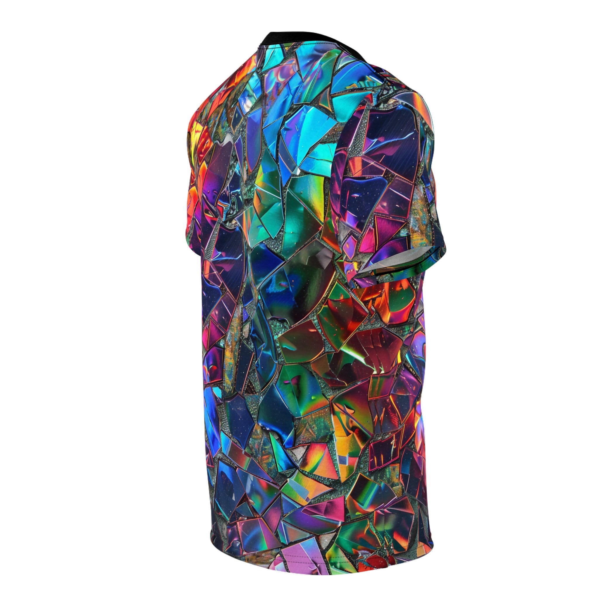 Fractured Stained Glass Rainbow Pattern on AOP Shirt - Happy Pride ...