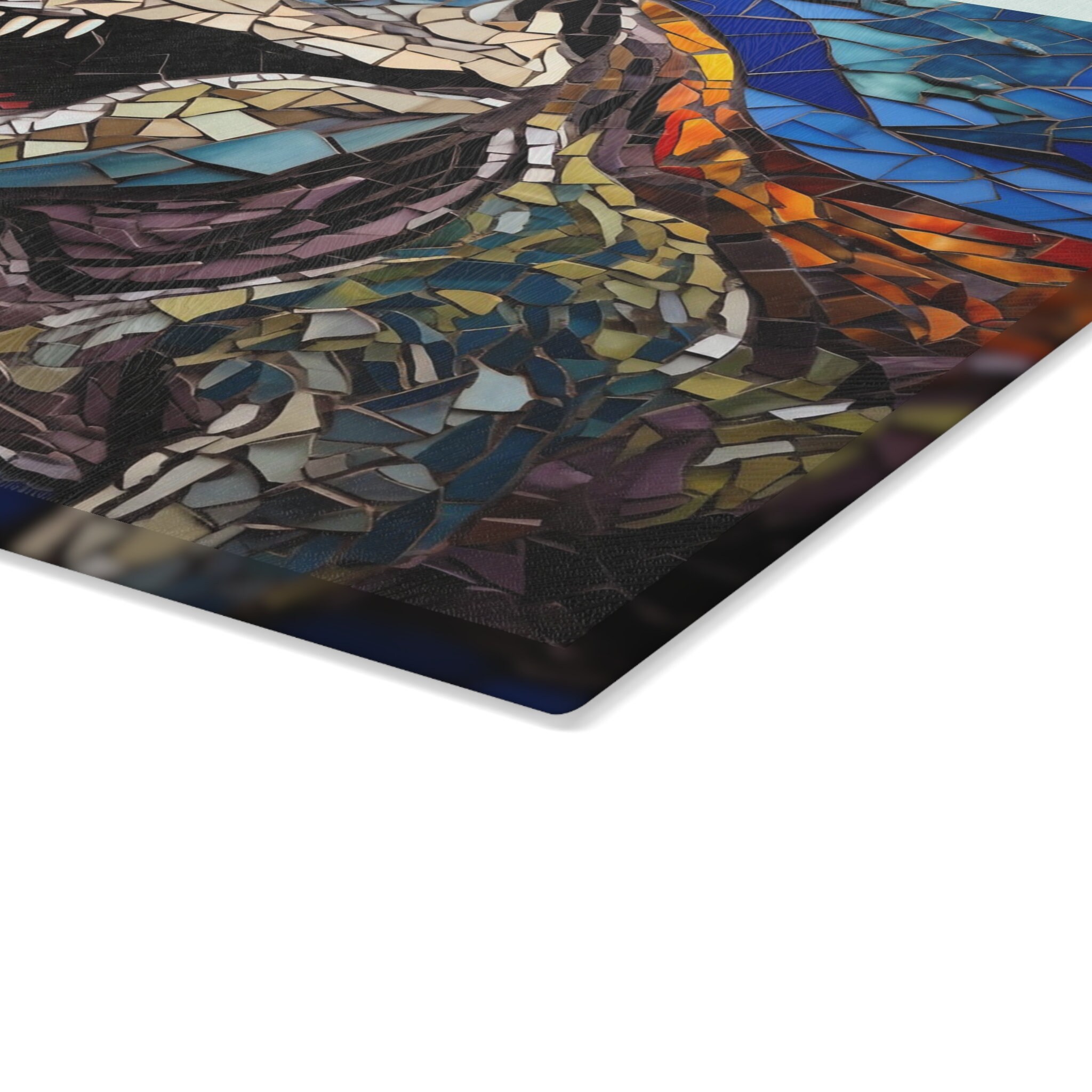 Incredible T-rex Mosaic Tile Print Tempered Glass Cutting - Etsy