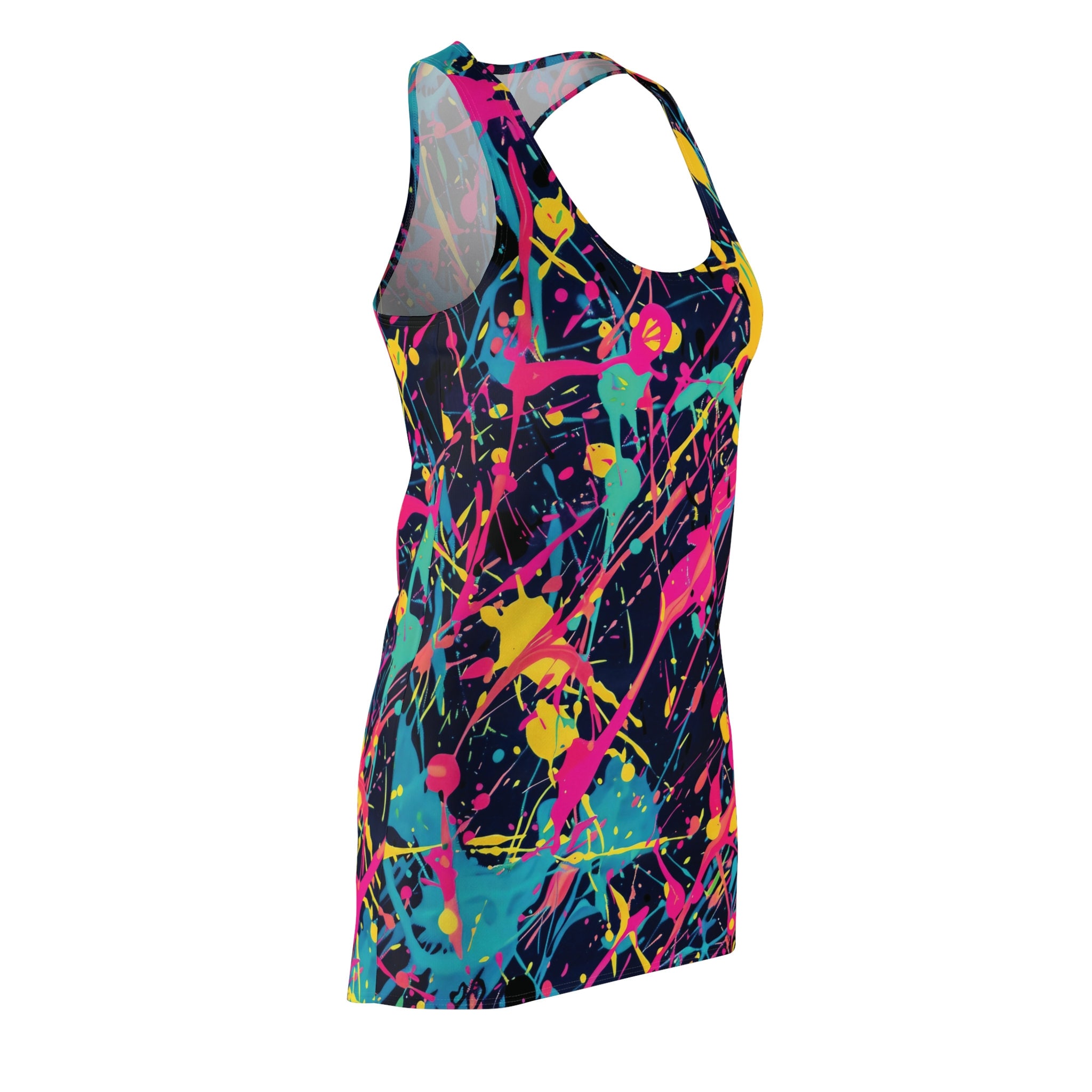 Paint Splatter Racerback Dress – Funky AOP Polyester Dress - Etsy