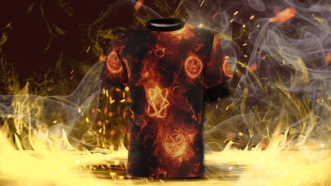 Profane Arcane - Symbols and Smoke Spell Pattern AOP Shirt - Spoopy ...