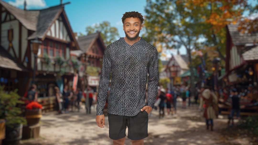 Chainmail Hoodie - AOP Chainmail Armor Print on Comfy Lightweight ...
