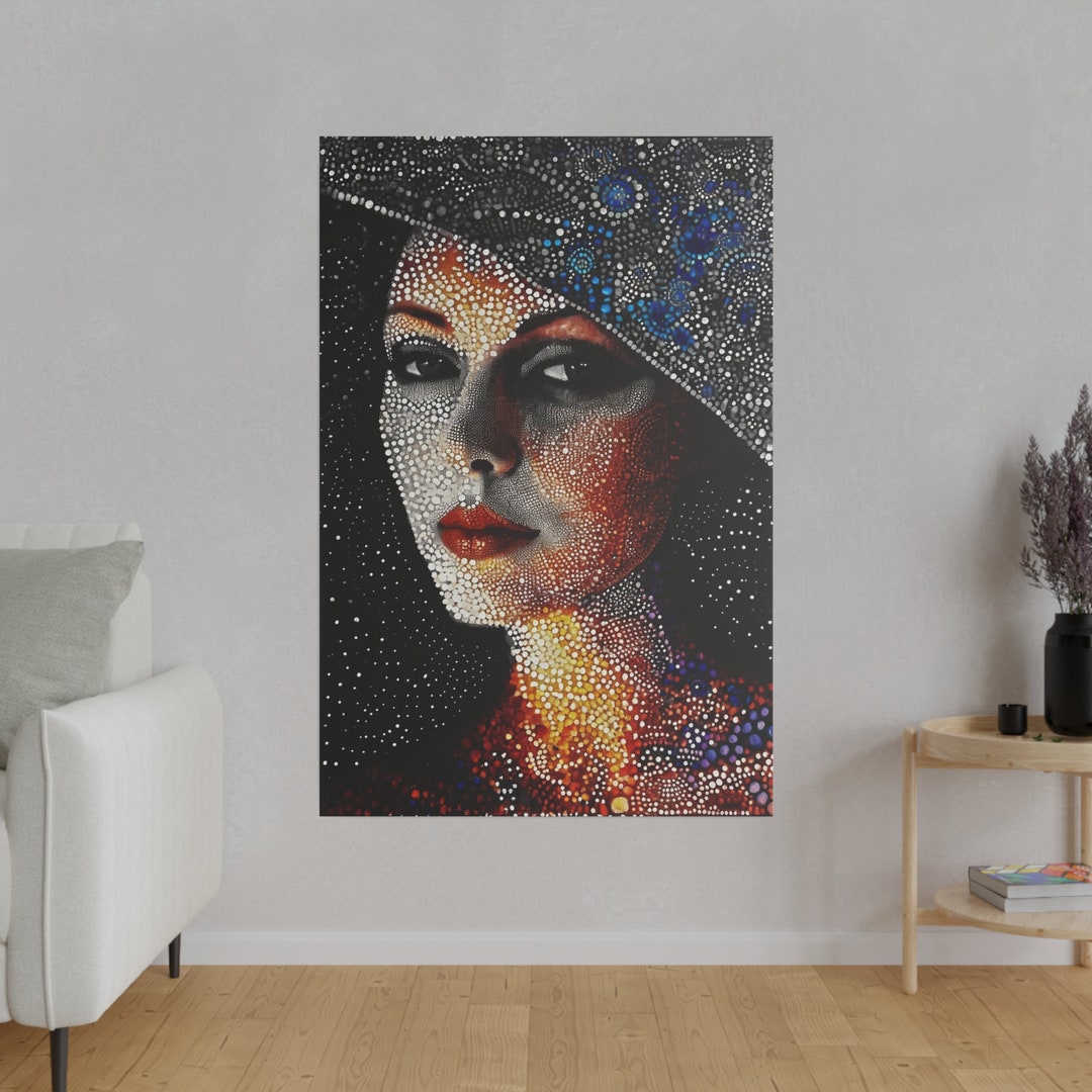 Come Alive - Fashion Pointillism Painting of a Woman - Portrait of a ...