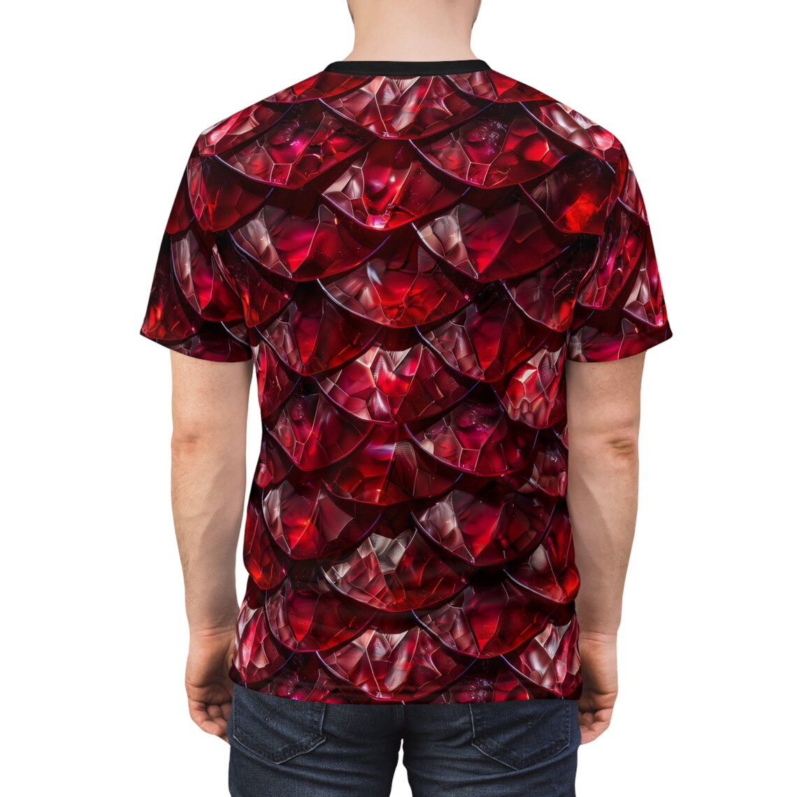 Gem Series: Ruby Dragon Scales AOP Tee Shirt - All Over Print T-shirt ...