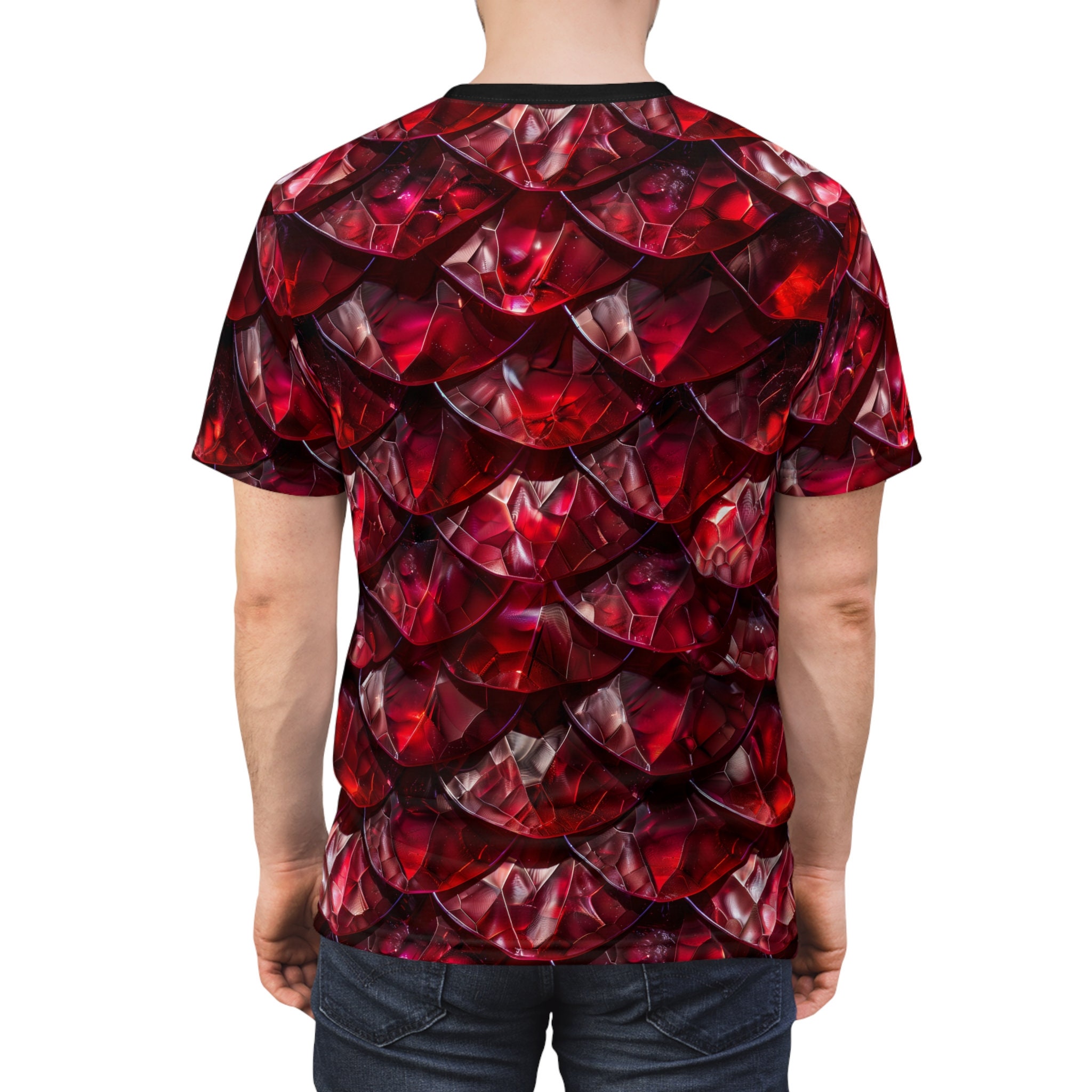 Gem Series: Ruby Dragon Scales AOP Tee Shirt - All Over Print T-shirt ...