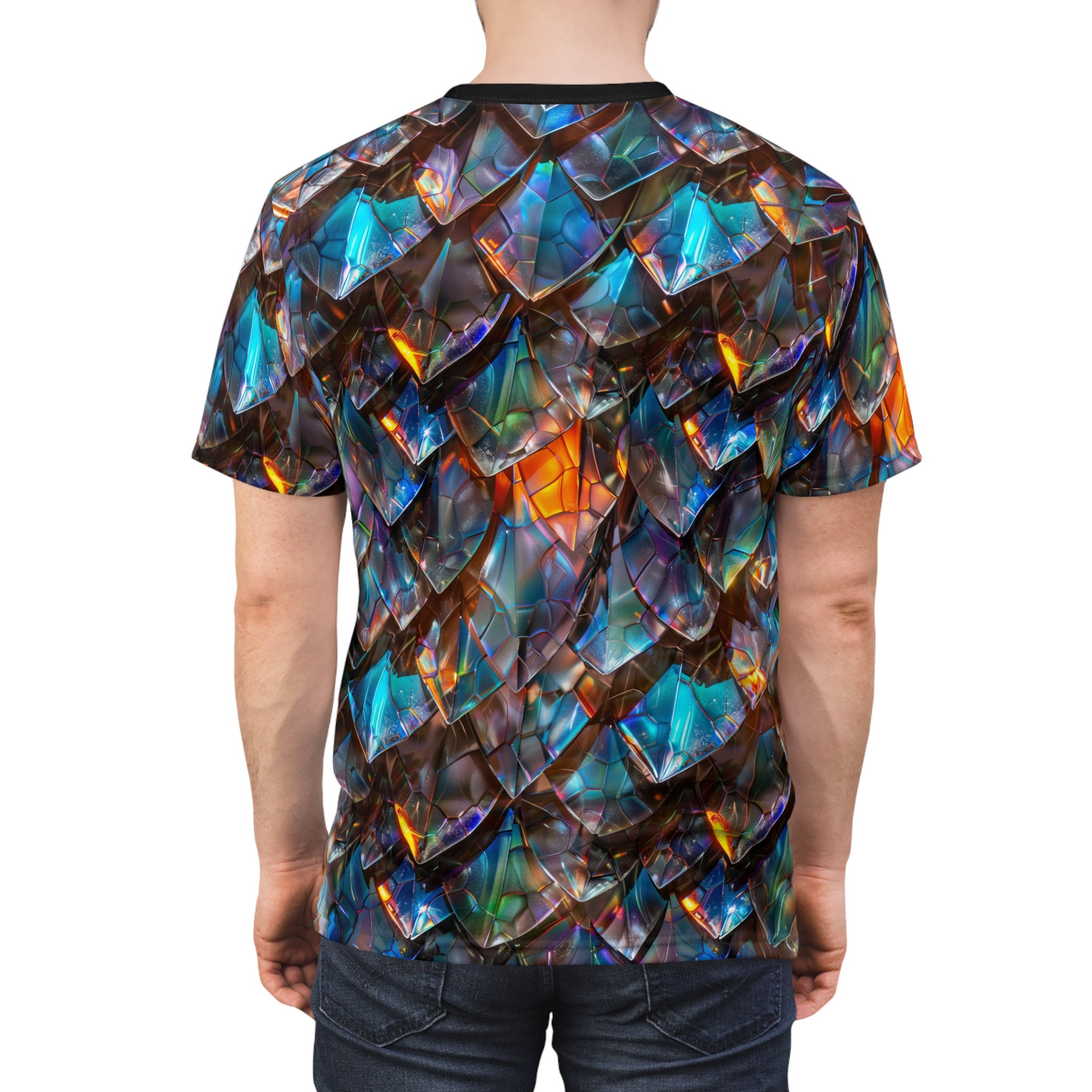 Gem Series: Diamond Dragon Scales AOP Tee Shirt - All Over Print T ...