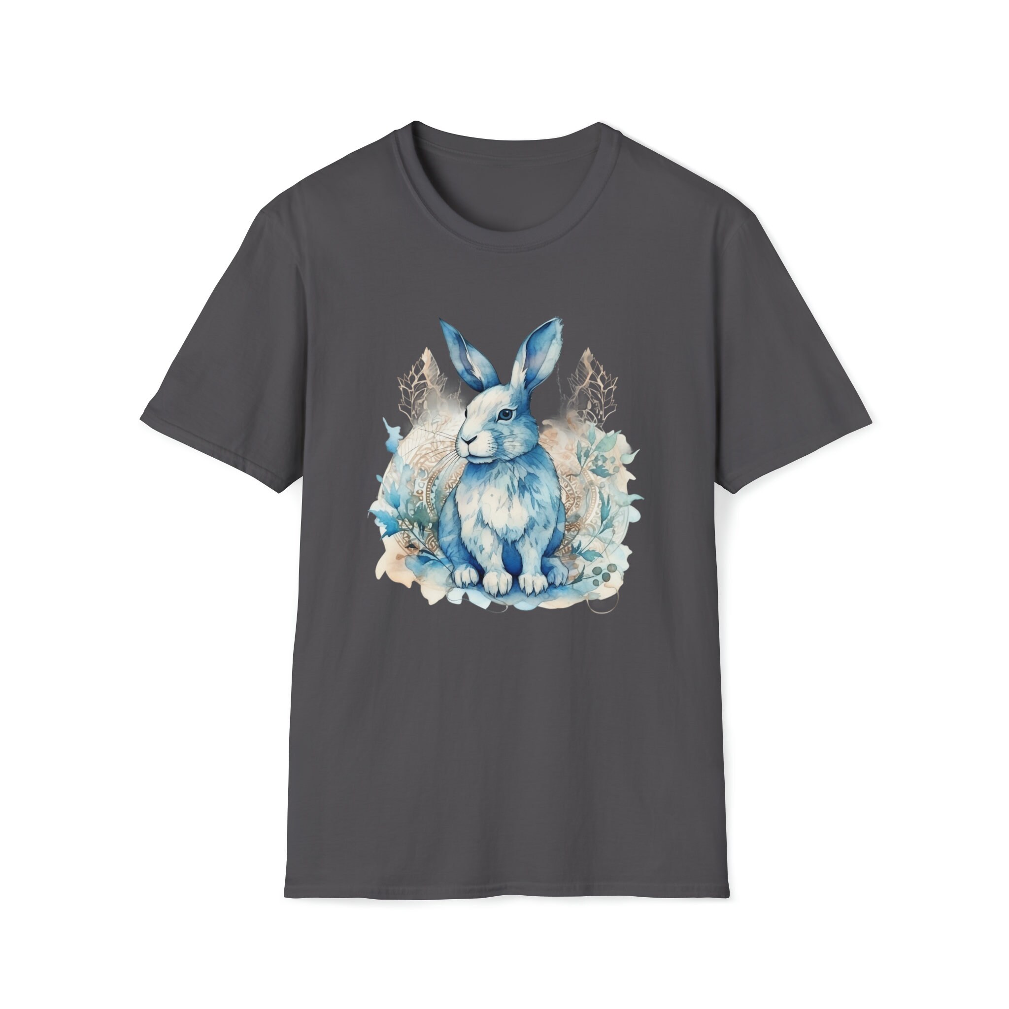 White Rabbit Shirt Bunny in Watercolor Style Unisex Softstyle T-shirt ...