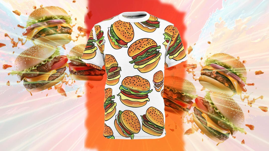 Hamburgers - Burger Pattern - Cookout - AOP Shirt - All Over Print T ...