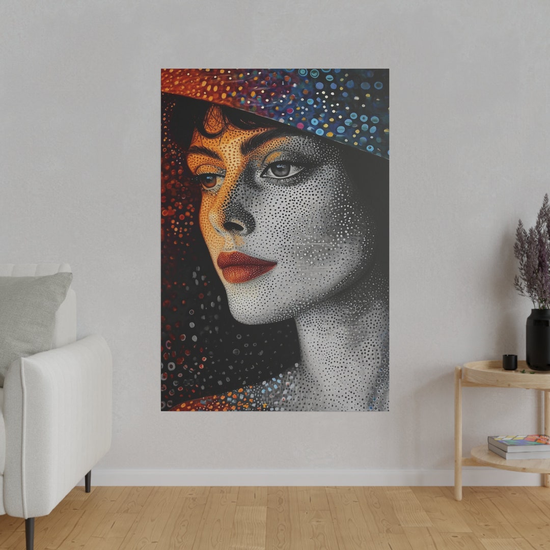 Stepping Out of the Comics - Pointillism Painting of a Woman ...
