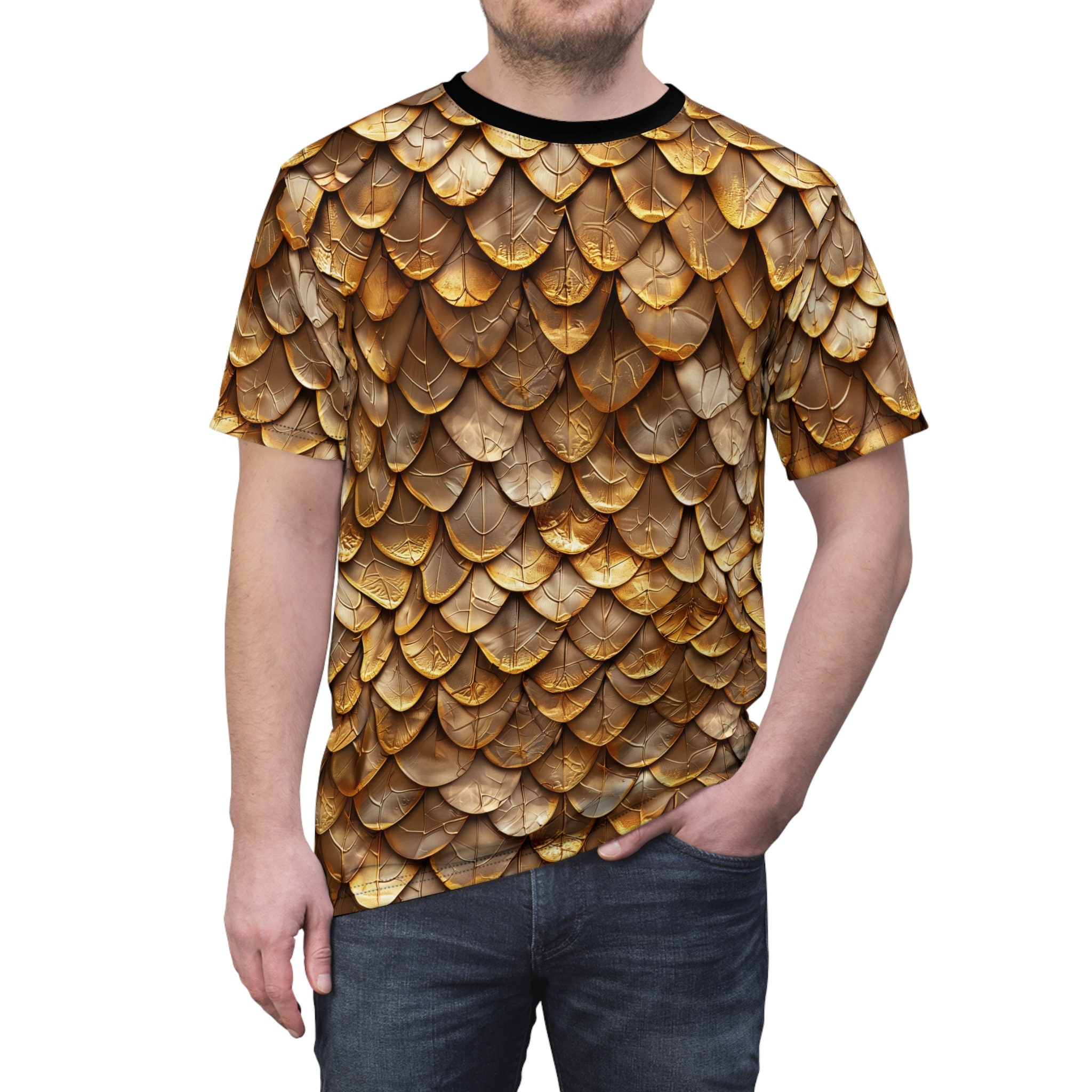 Battle Series: Variant Gold Dragon Scales AOP Tee Shirt All Over Print ...