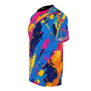 Paint Splatter Pattern on Blue AOP Shirt - Cool Paint Shirt - Funky All ...