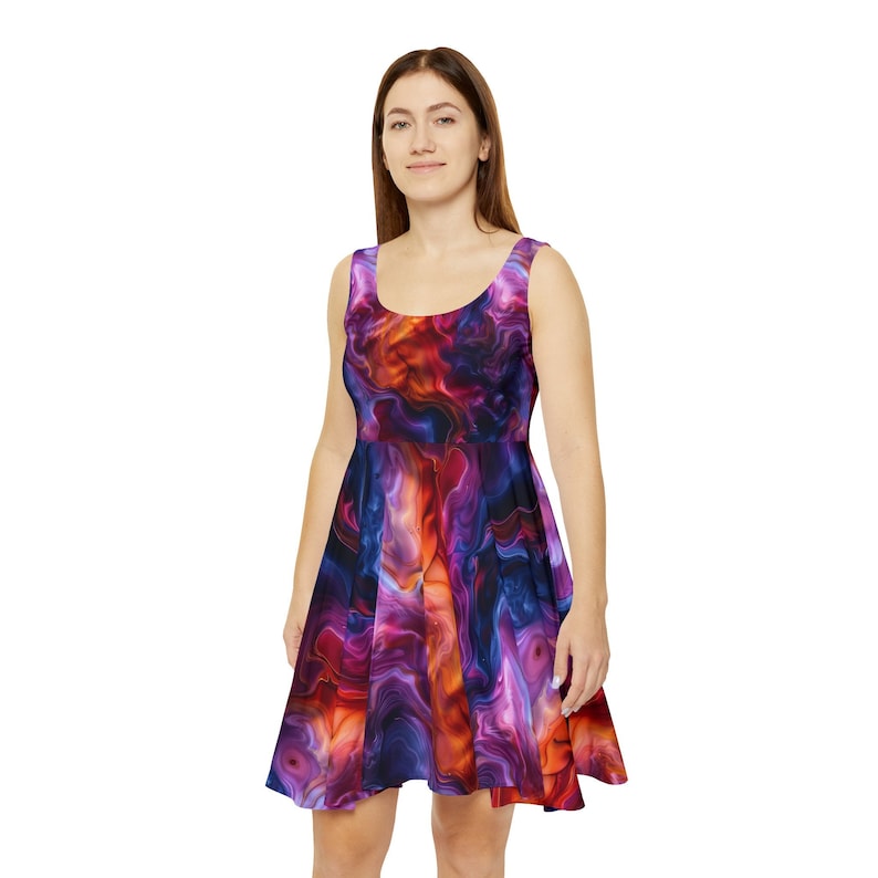Geode - Dark Rainbow Swirl Dress - All Over Print Skate Dress - AOP ...
