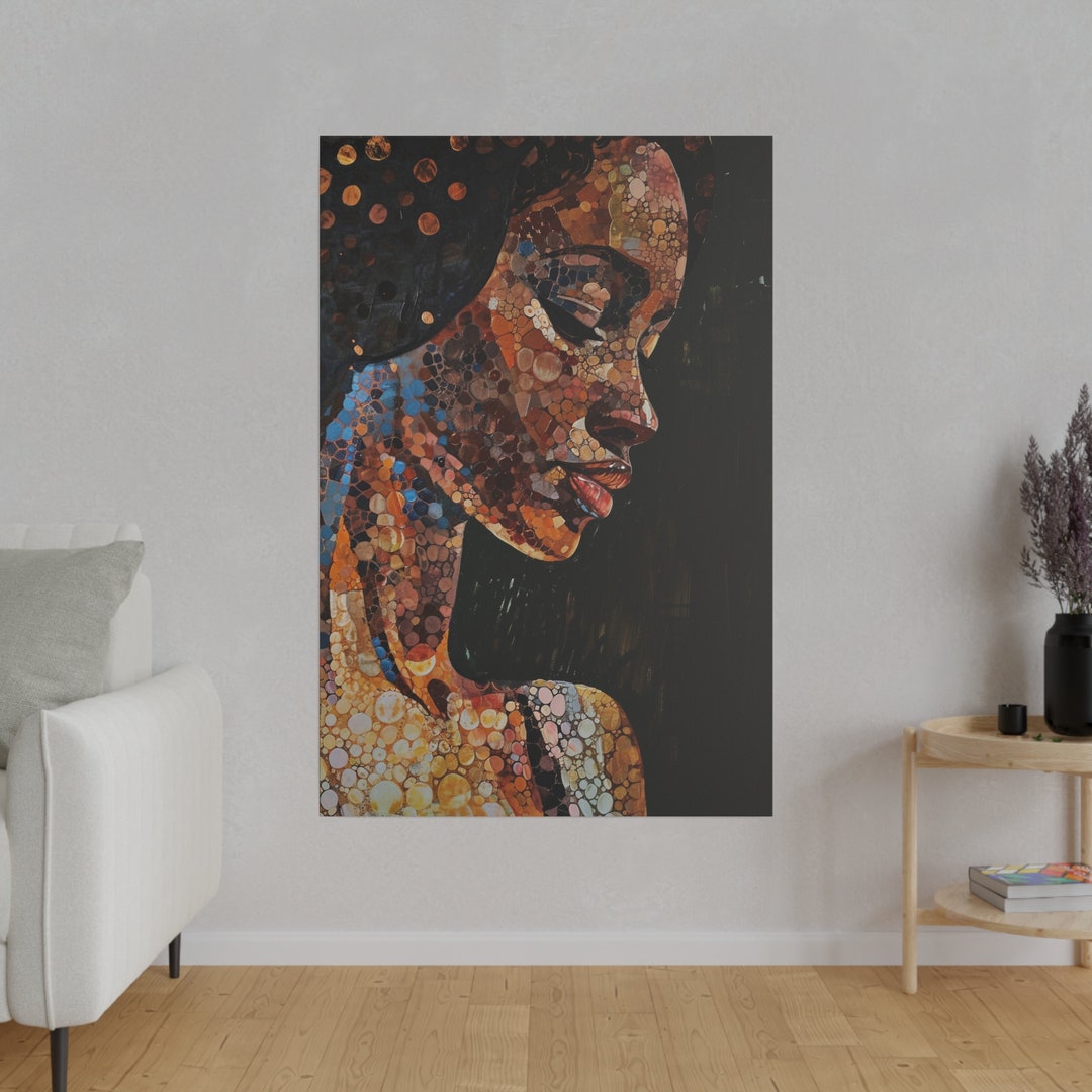 Longing - Cell Style Pointillism Painting of a Woman - Portrait ...