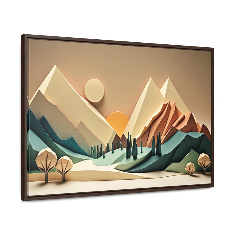 Papercraft Landscape Moon Sun Mountains and Trees Cute - Etsy