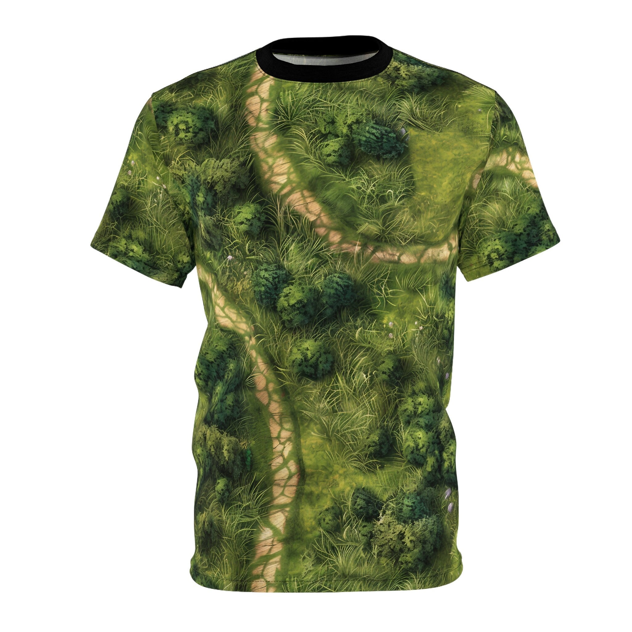 VTT - Map Asymmetrical Pattern on AOP Shirt - Field Path All Over Print ...