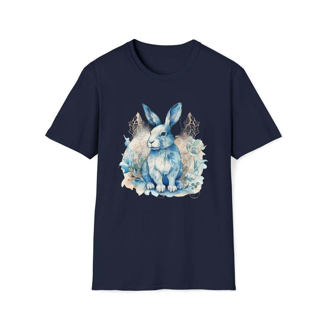 White Rabbit Shirt Bunny in Watercolor Style Unisex Softstyle T-shirt ...