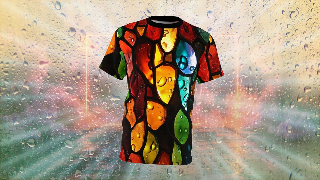 Water on Stained Glass Pattern Tee, Water Design Shirt, Unisex T-shirt ...