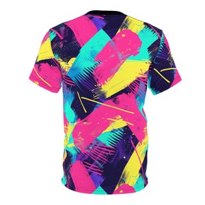 Abstract Brushstroke T-shirt - Colorful Graphic Tee, Artsy Pattern Top ...