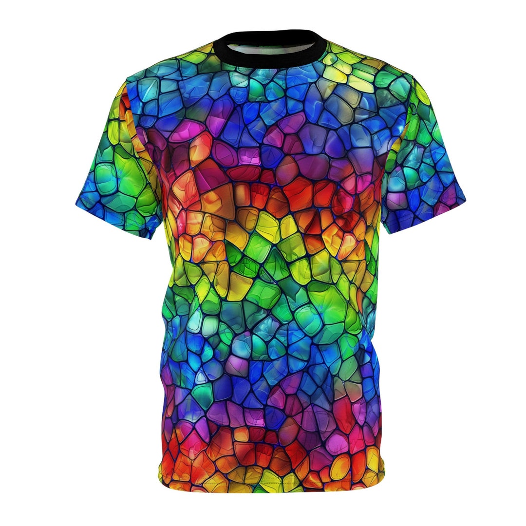 Rainbow Stained Glass Pattern AOP Shirt Perfect for Pride Funky All ...