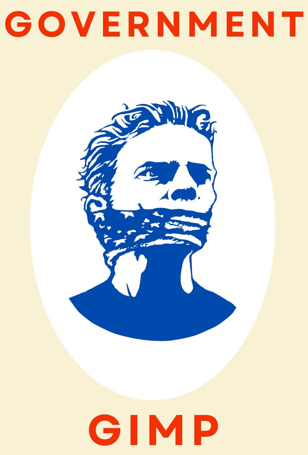 Tan and Blue Poster- Government Gimp- Funny Political Digital Print - Etsy