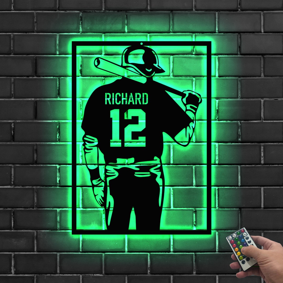 Custom Baseball Metal Sign Custom Baseball Player Name Sign - Etsy