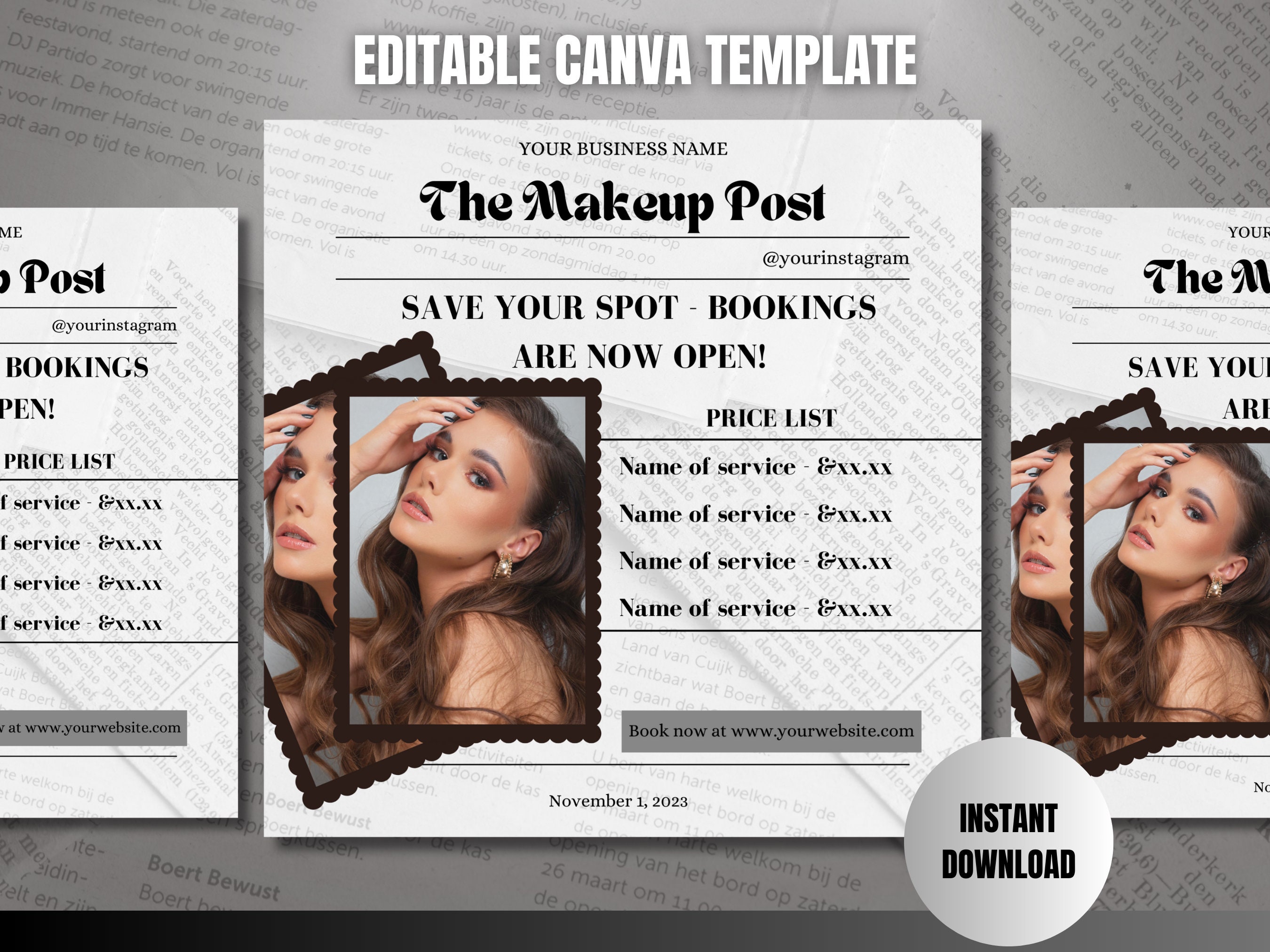 Mua Flyer Book Now Template Fall Flyer Bookings Makeup Appointments ...