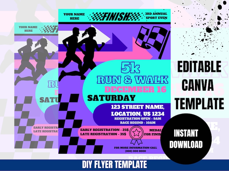 5k Flyer, 5k Run Fundraiser Campaign 5k Race Template 5k Runner ...