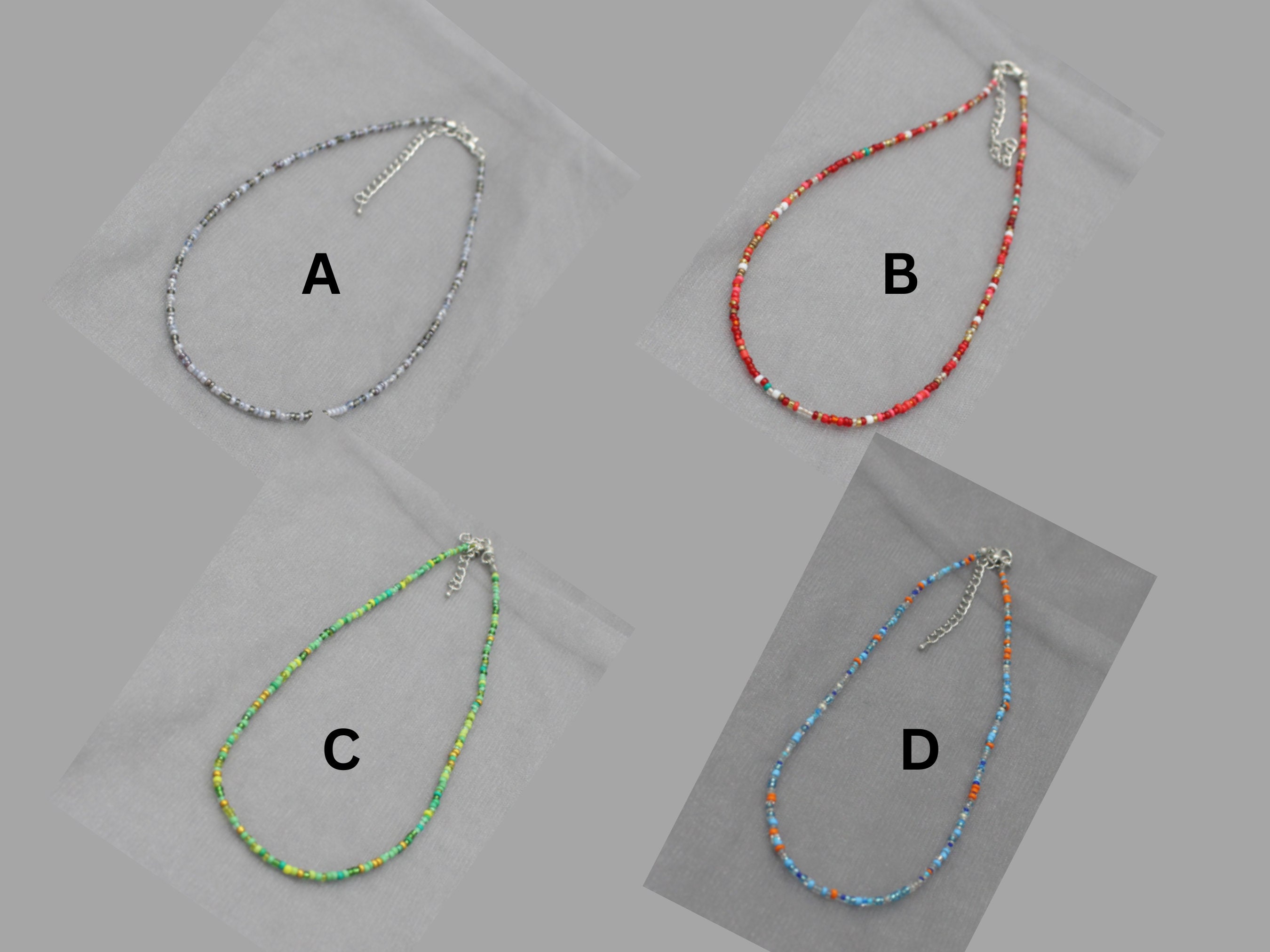 Bohemian Small Bead Necklace Minimalist Beads Multicolor - Etsy