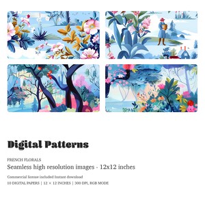 French Floral Digital Pattern, Elevate Your Creative Projects With This ...