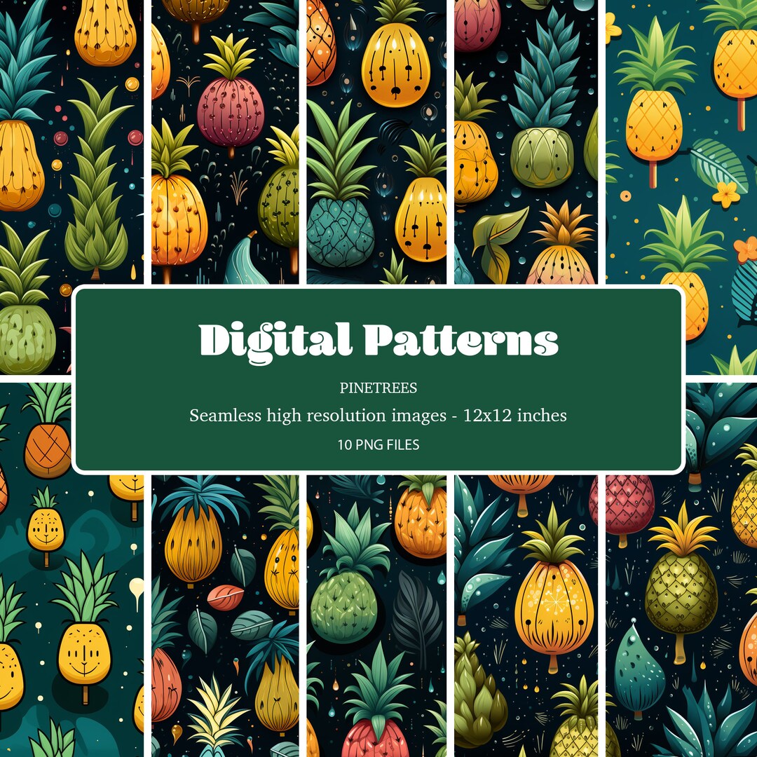 Pine Trees Digital Paper Set - Etsy