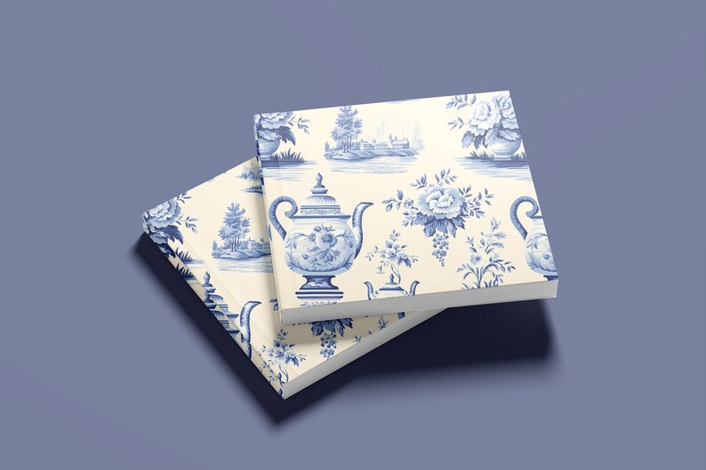 Blue Toile Teapot Digital Paper, Vintage Style (PNG Files) - Etsy