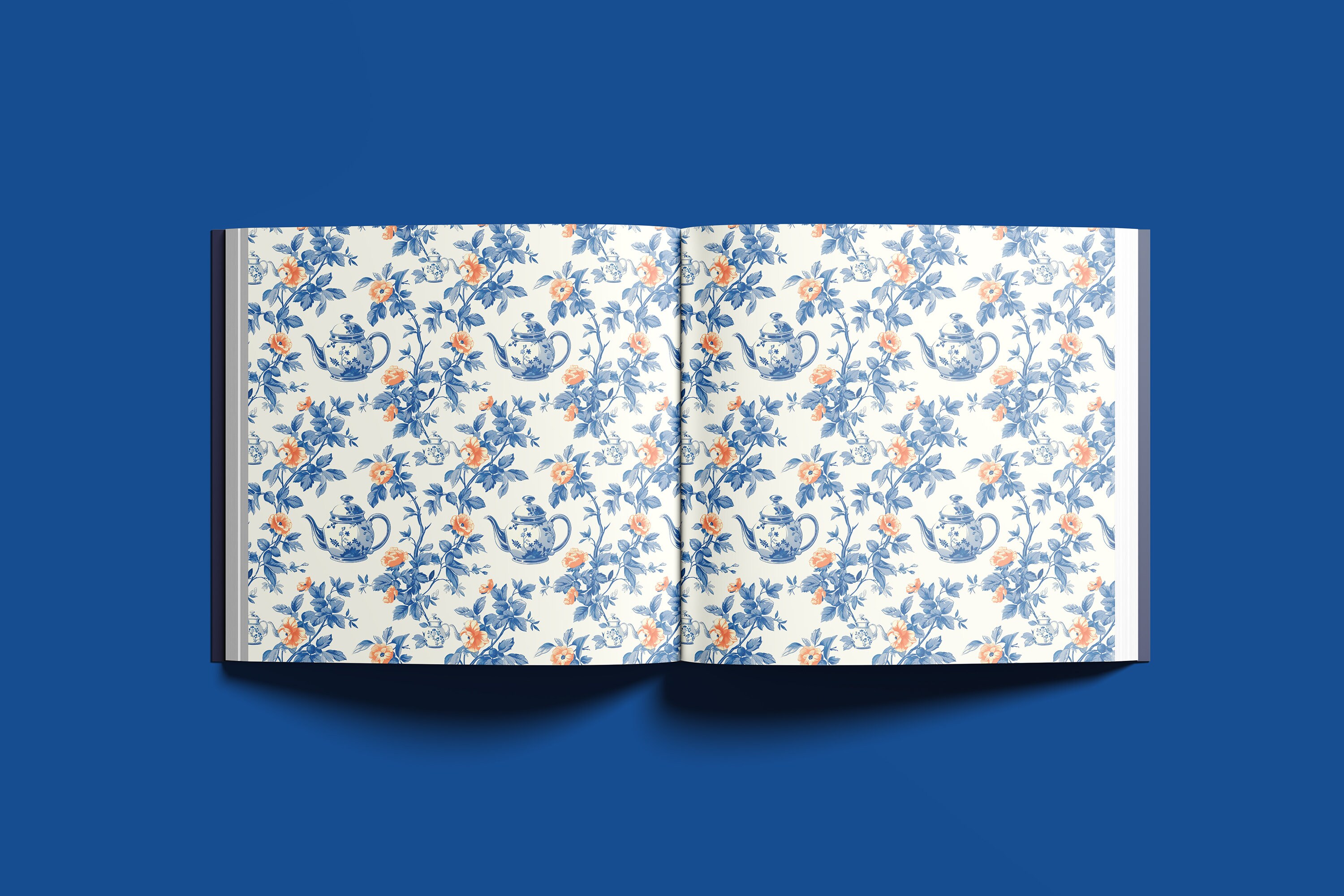 Vintage-inspired Teapots Toile Digital Pattern, Elevate Your Creative ...